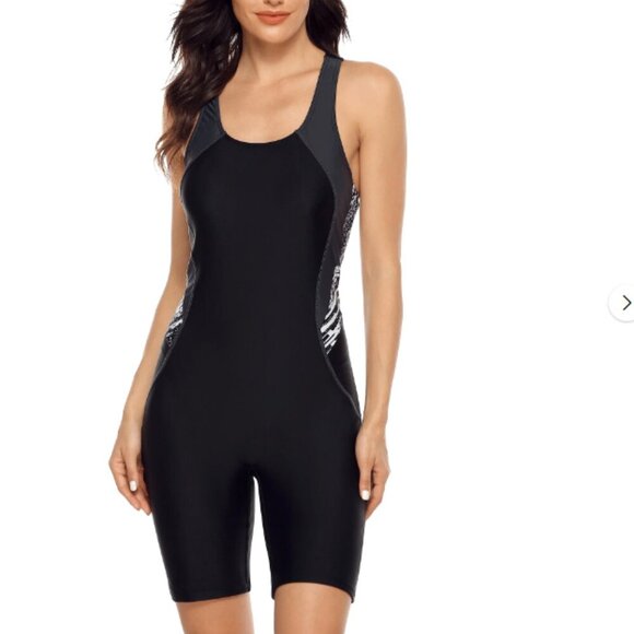 Amazon | Swim | Charmo Plus Size Boyleg Swimsuit One Piece Racerback ...